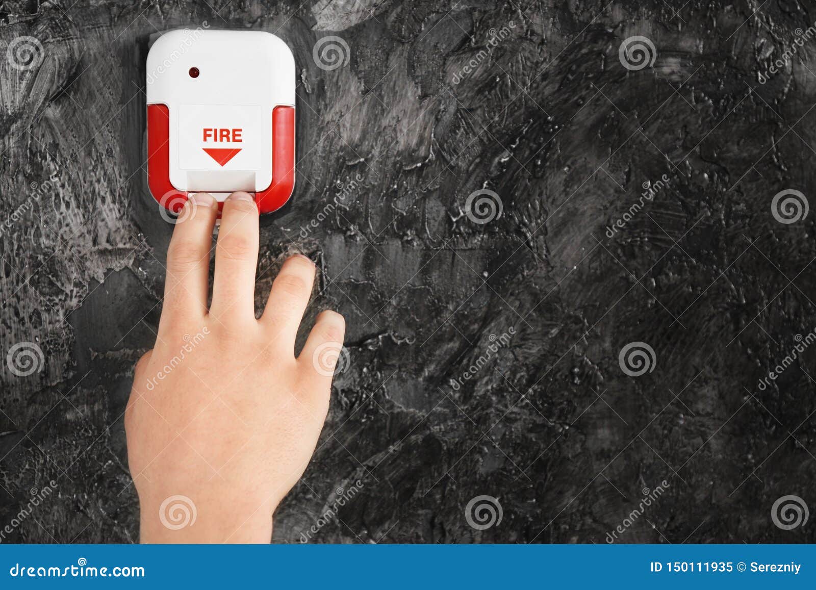 Young Man Using Fire Alarm System Indoors Stock Image - Image of ...