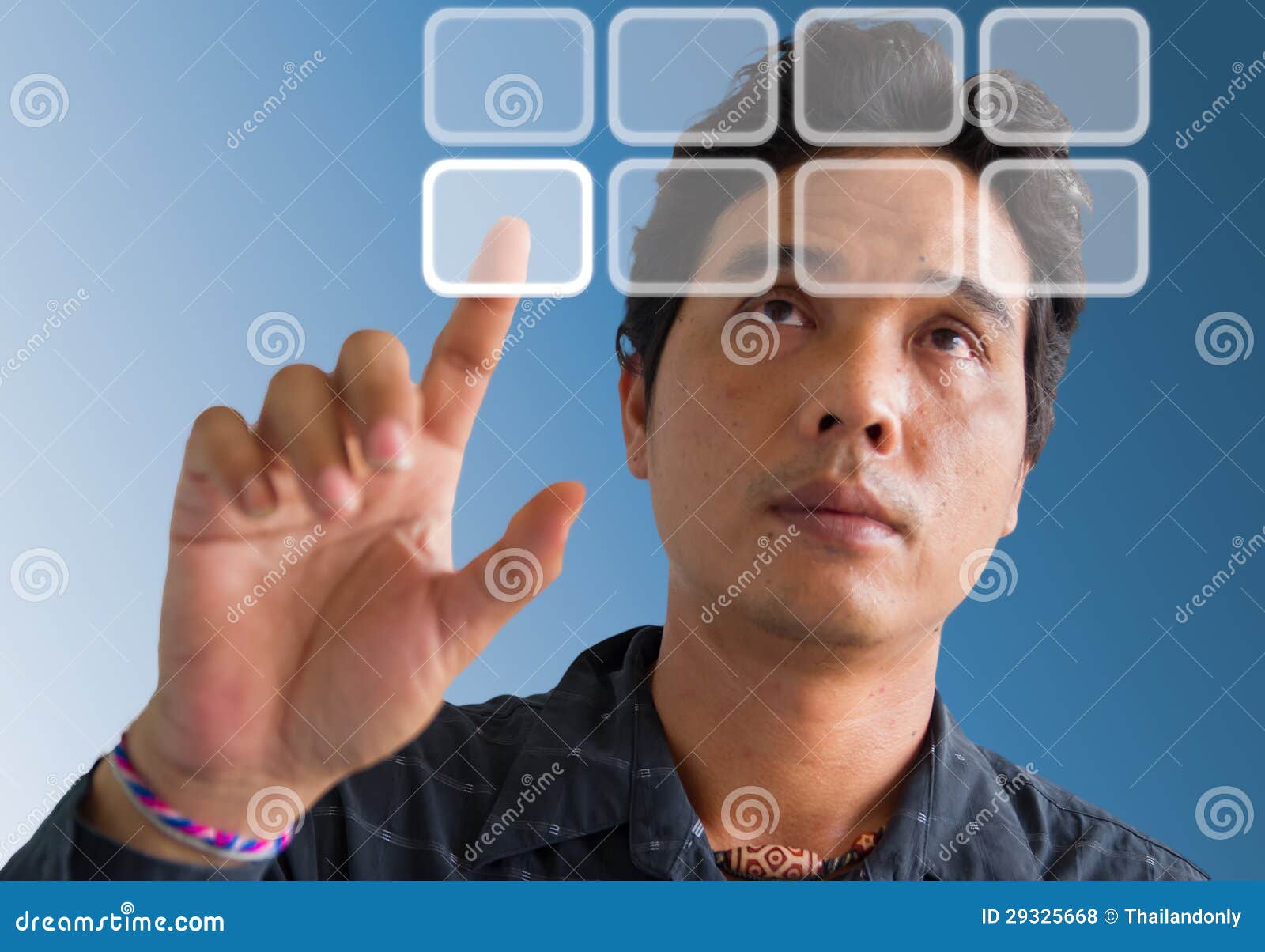 Young Man is Using the Initiation Stock Photo - Image of concept ...