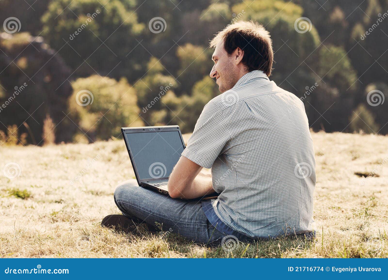 Young man using laptop stock photo. Image of mobile, break - 21716774