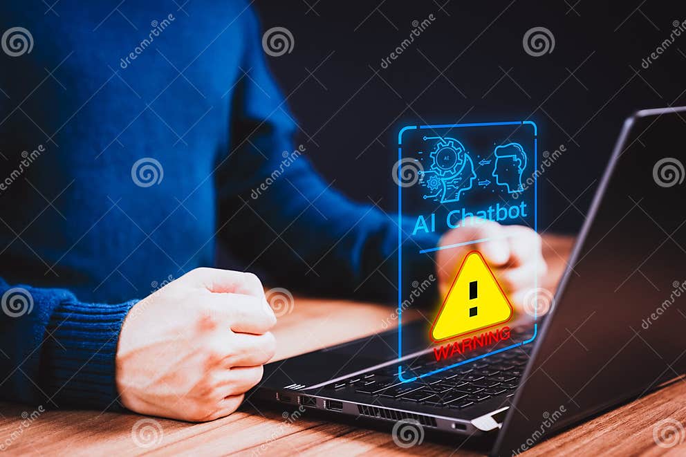 Young Man Using Laptop Chatting with a Smart AI Using an Artificial ...