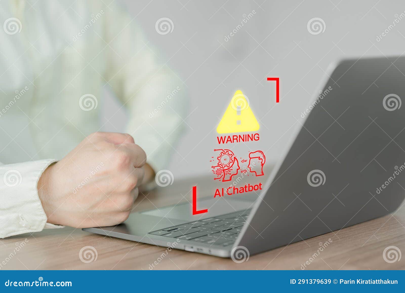 Young Man Using Laptop Chatting with a Smart AI Using Chatbot with ...