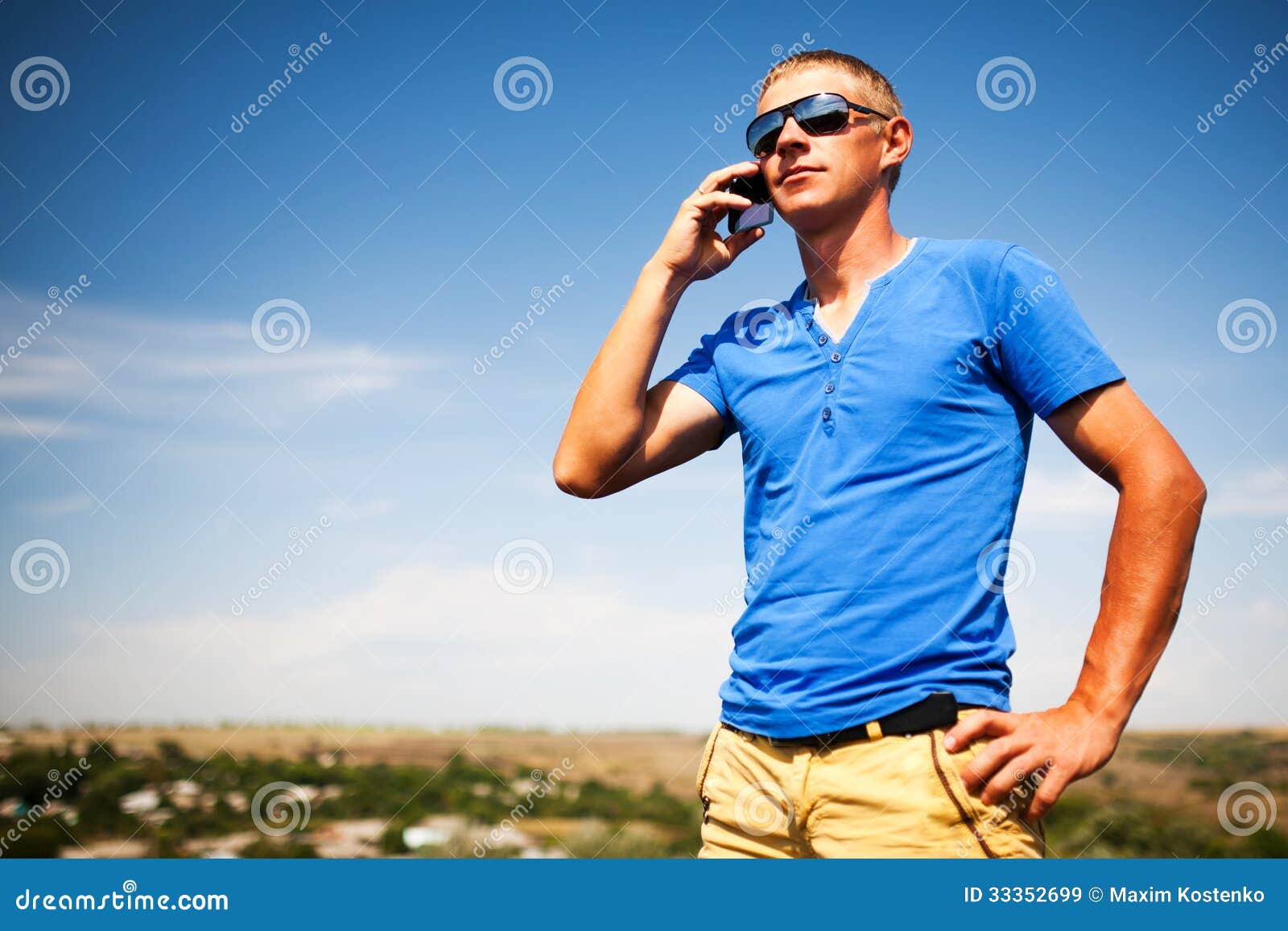 Young Man Using Mobile Smart Phone Stock Image - Image of call, casual ...