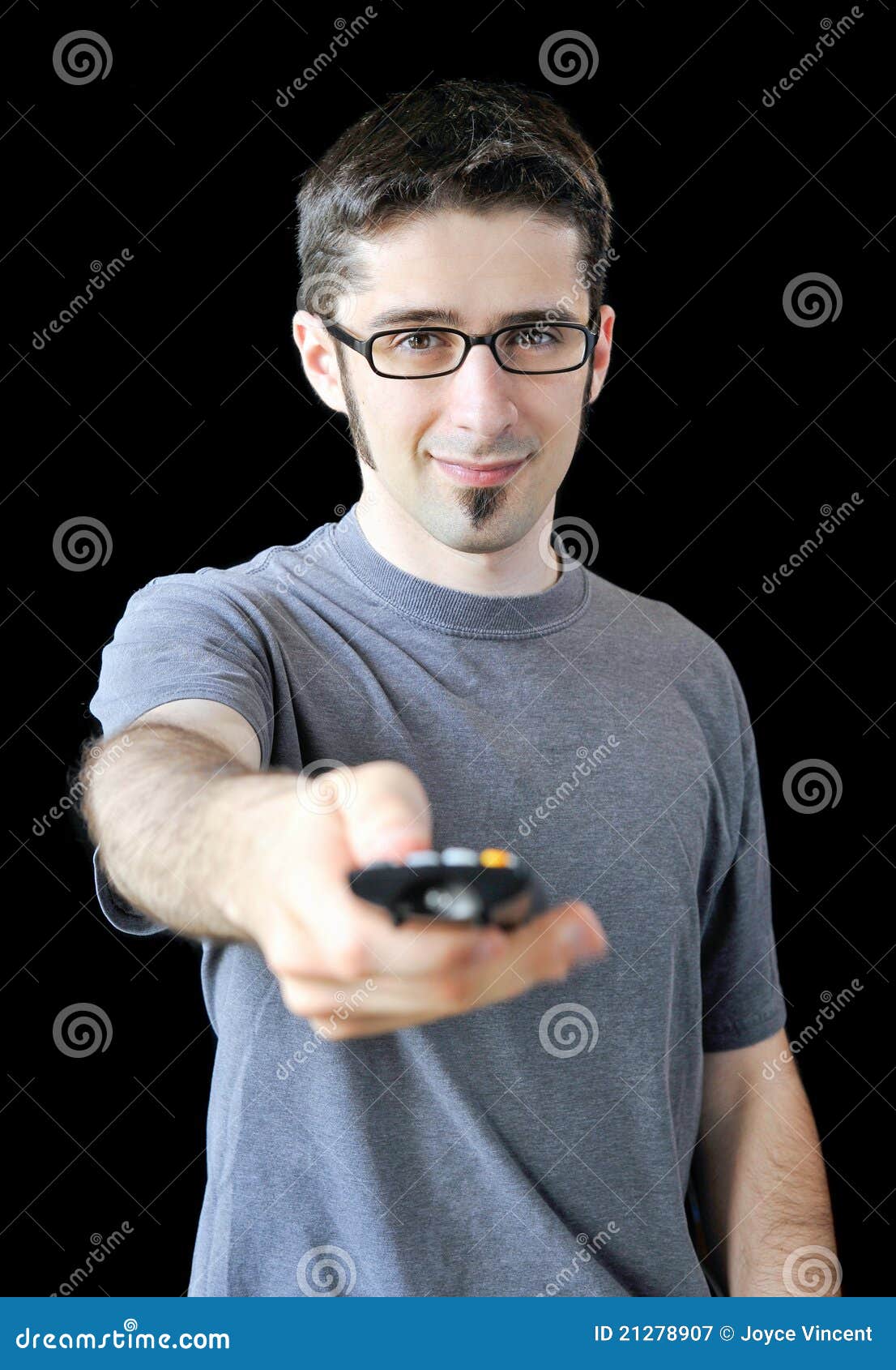 Young Man Using Remote Control Stock Image - Image of controller, media ...