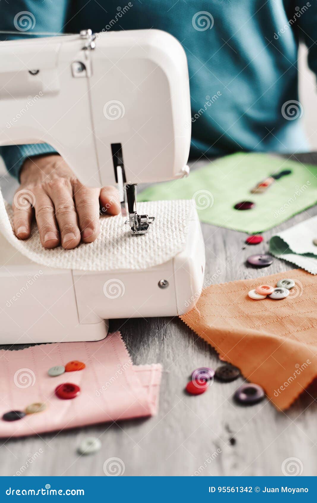 Young Man Using a Sewing Machine Stock Photo - Image of haute, house ...