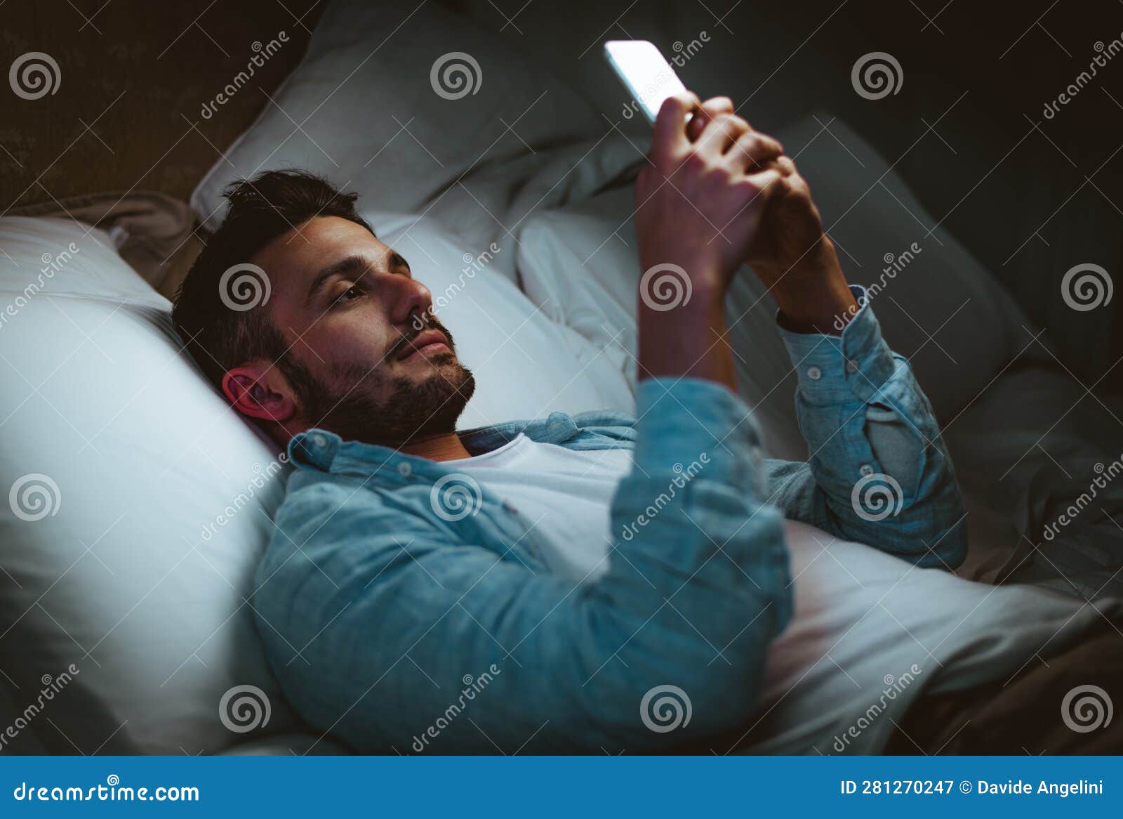 Young Man Using Smart Phone Mobile - Millennial Guy with Cellphone ...