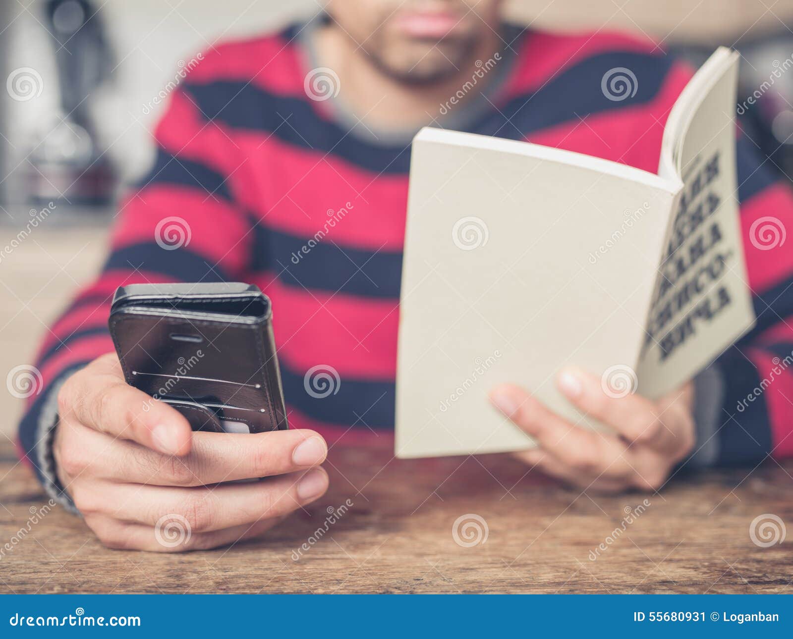 Young Man Using Smart Phone and Reading Stock Image - Image of ideas ...