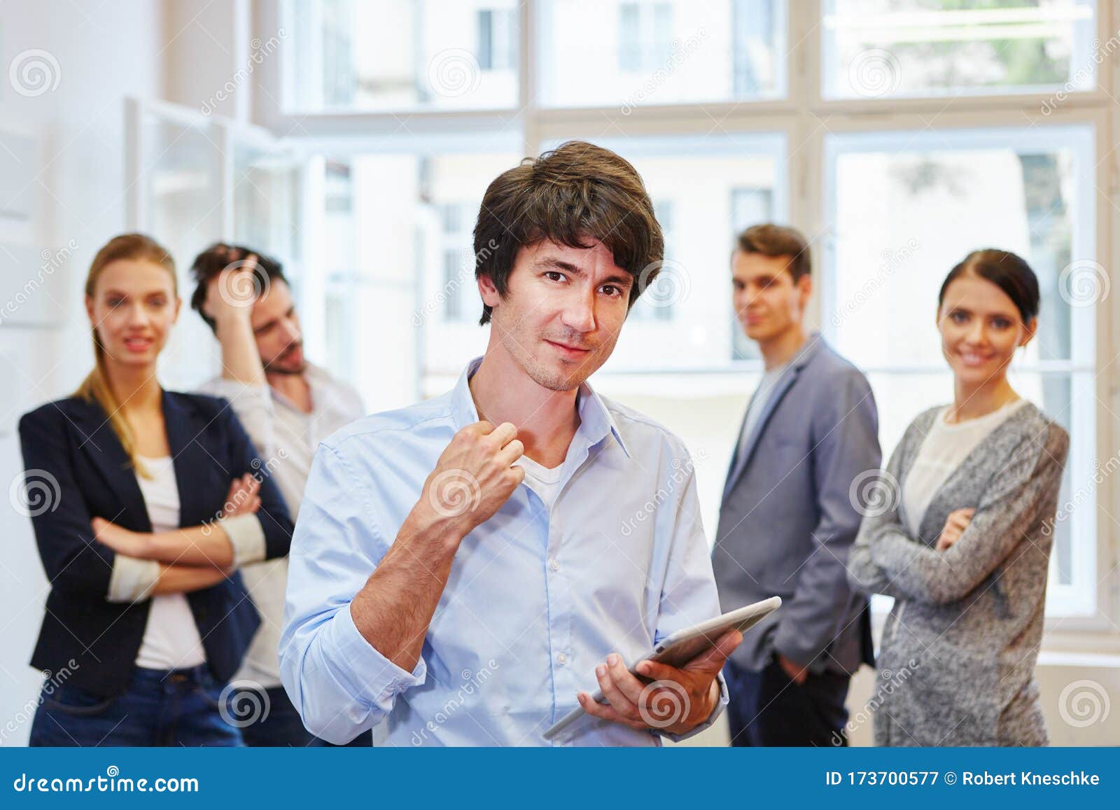 Young Man with Start-up Business Team Stock Image - Image of corporate ...