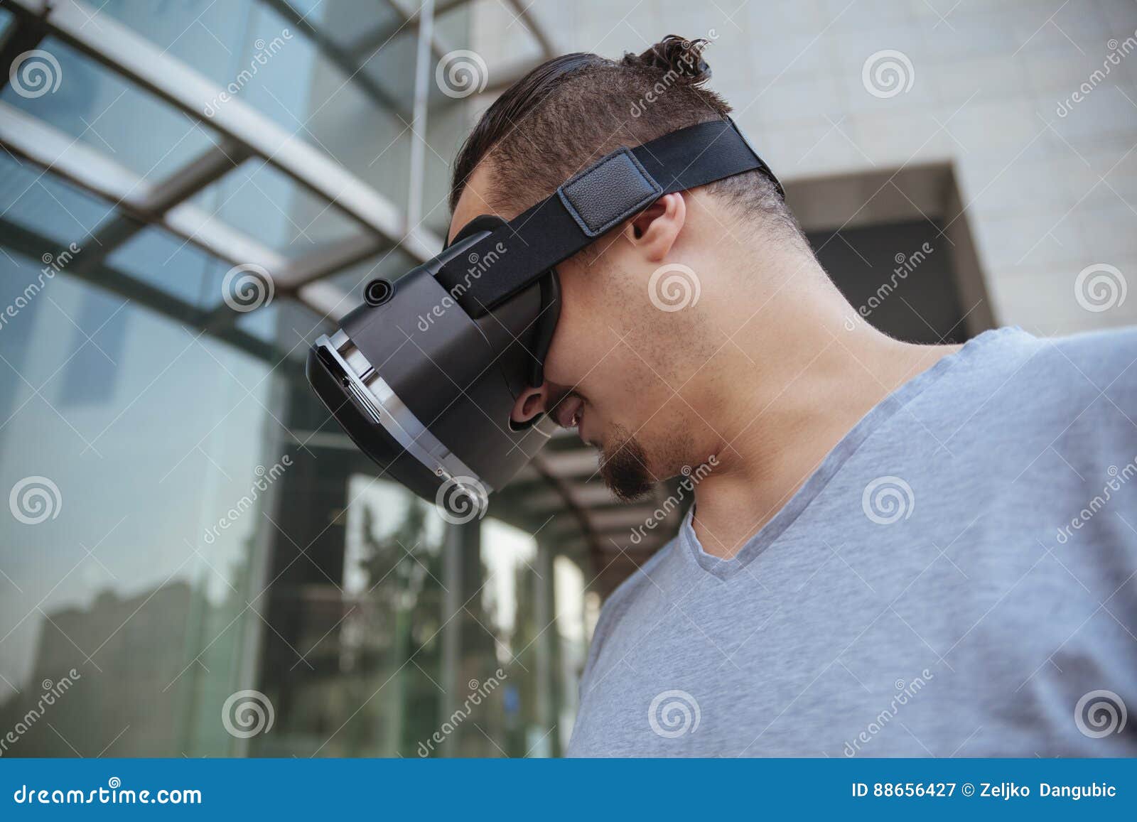 A Young Man Using VR stock image. Image of games, internet - 88656427