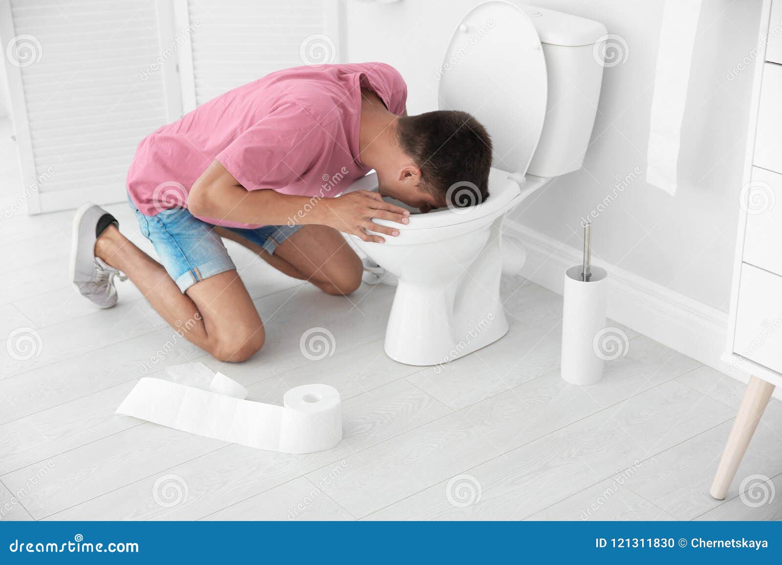 Man Vomiting In The Toilet Stock Photography | CartoonDealer.com #51685220