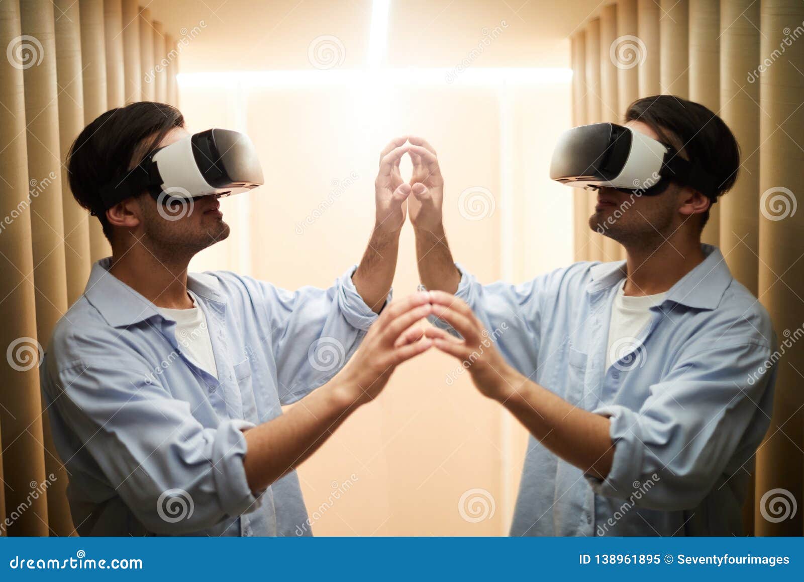 New experience stock image. Image of headset, mirror - 138961895