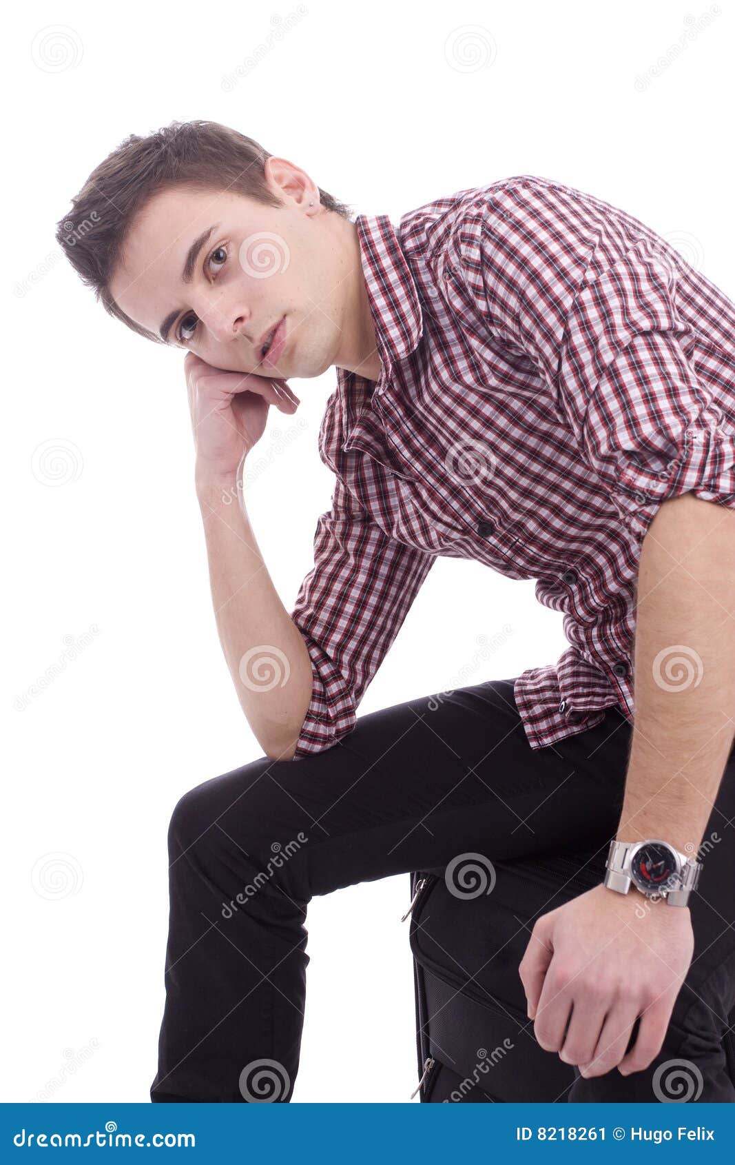 Young Man Waiting at Airport Stock Image - Image of concept, life: 8218261