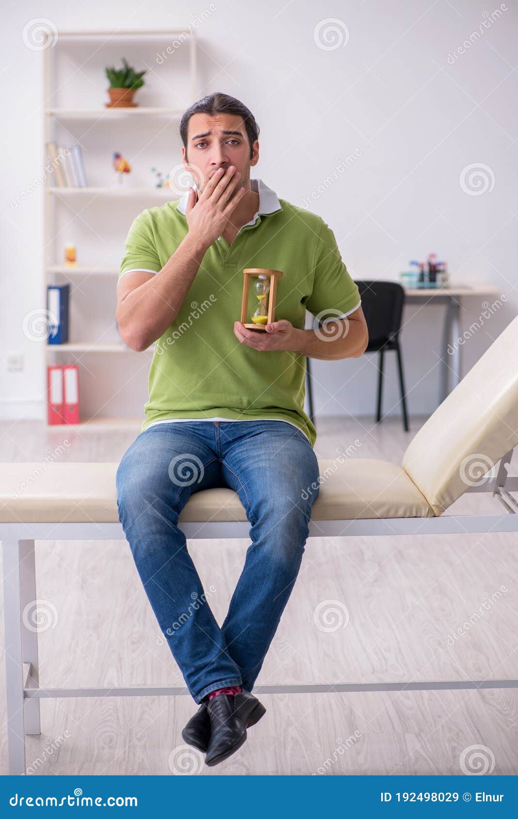 Young Man Waiting for Doctor in the Clinic Stock Image - Image of ...