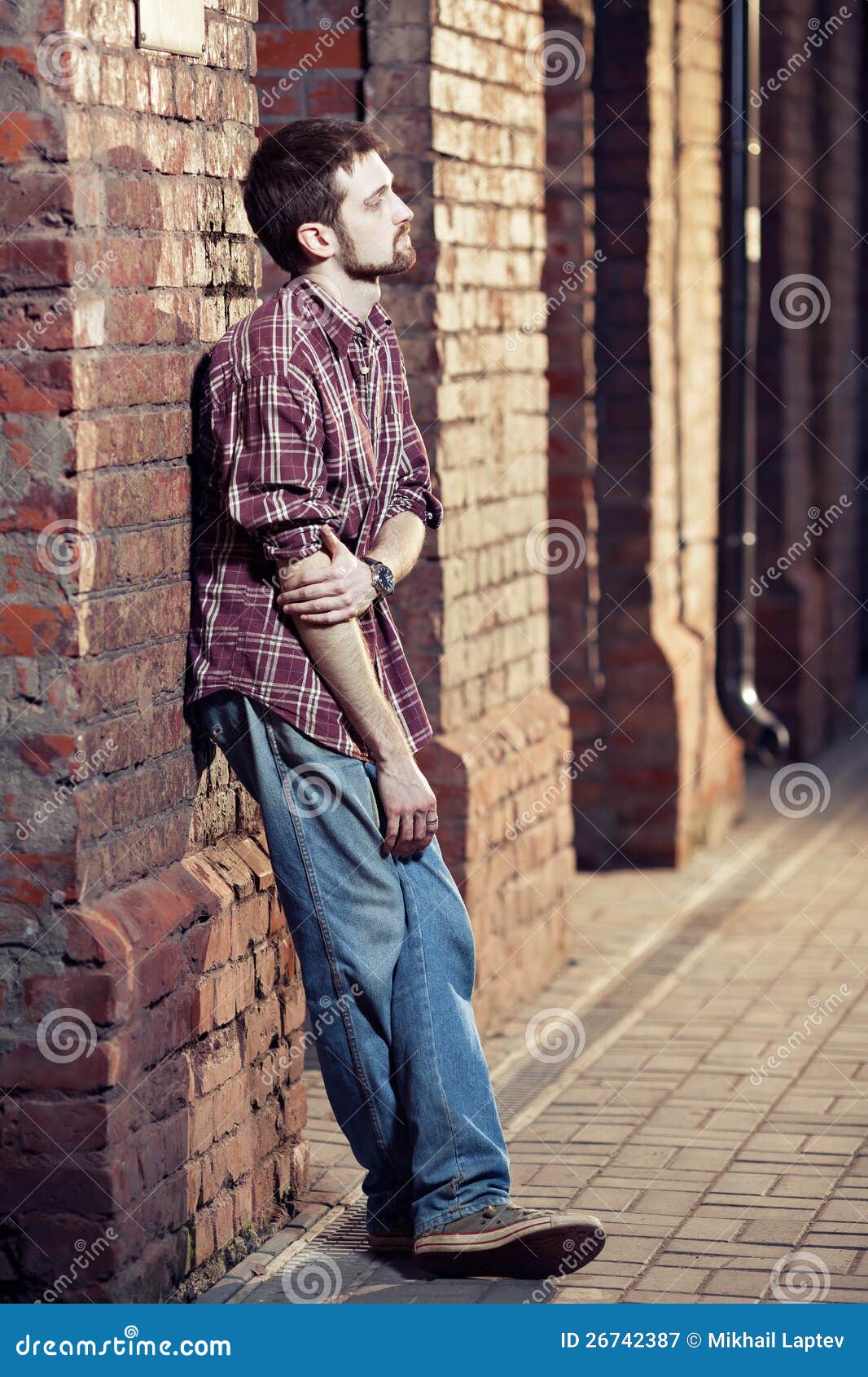 Young Man Waiting for Someone Stock Image - Image of standing ...