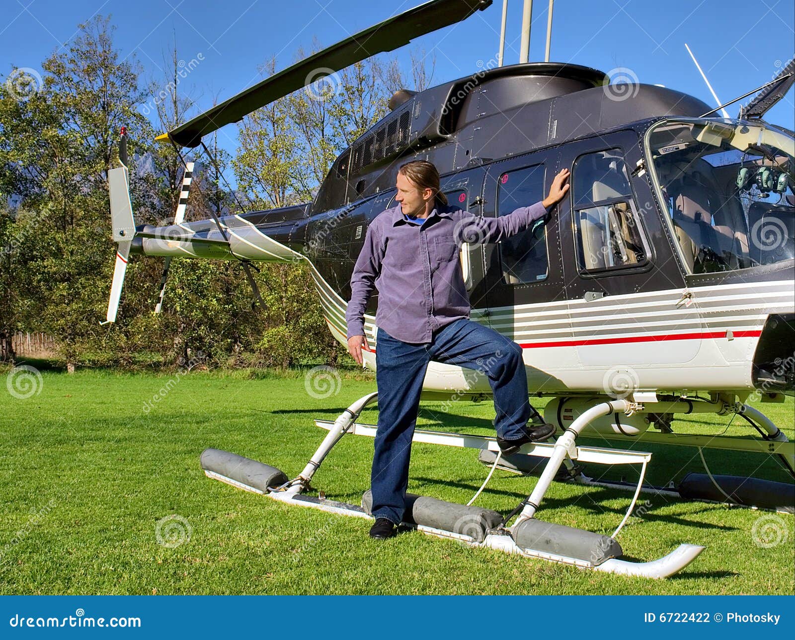 Private Helicopter On A House