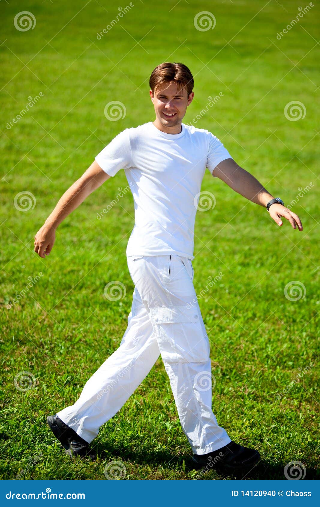 Young man walking stock photo. Image of summer, human - 14120940