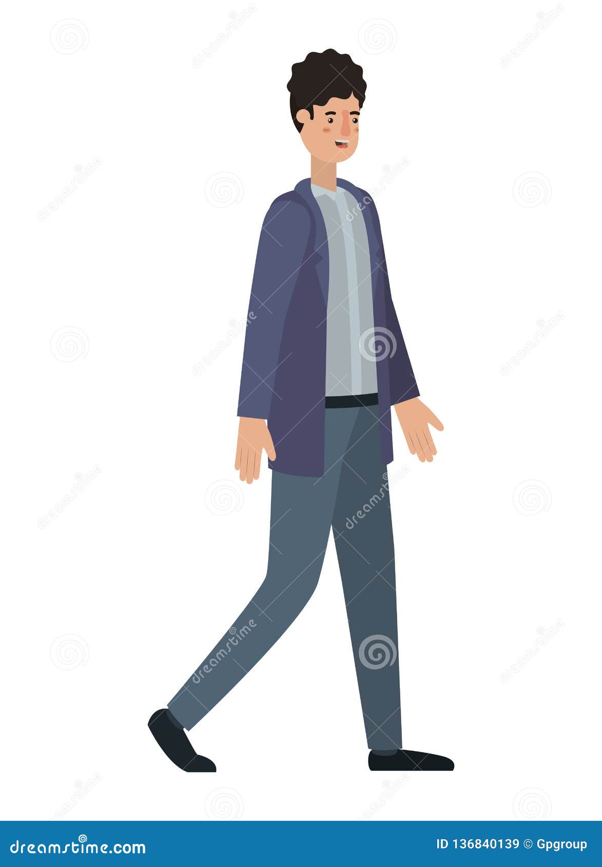 Young Man Walking Avatar Character Stock Vector - Illustration of ...