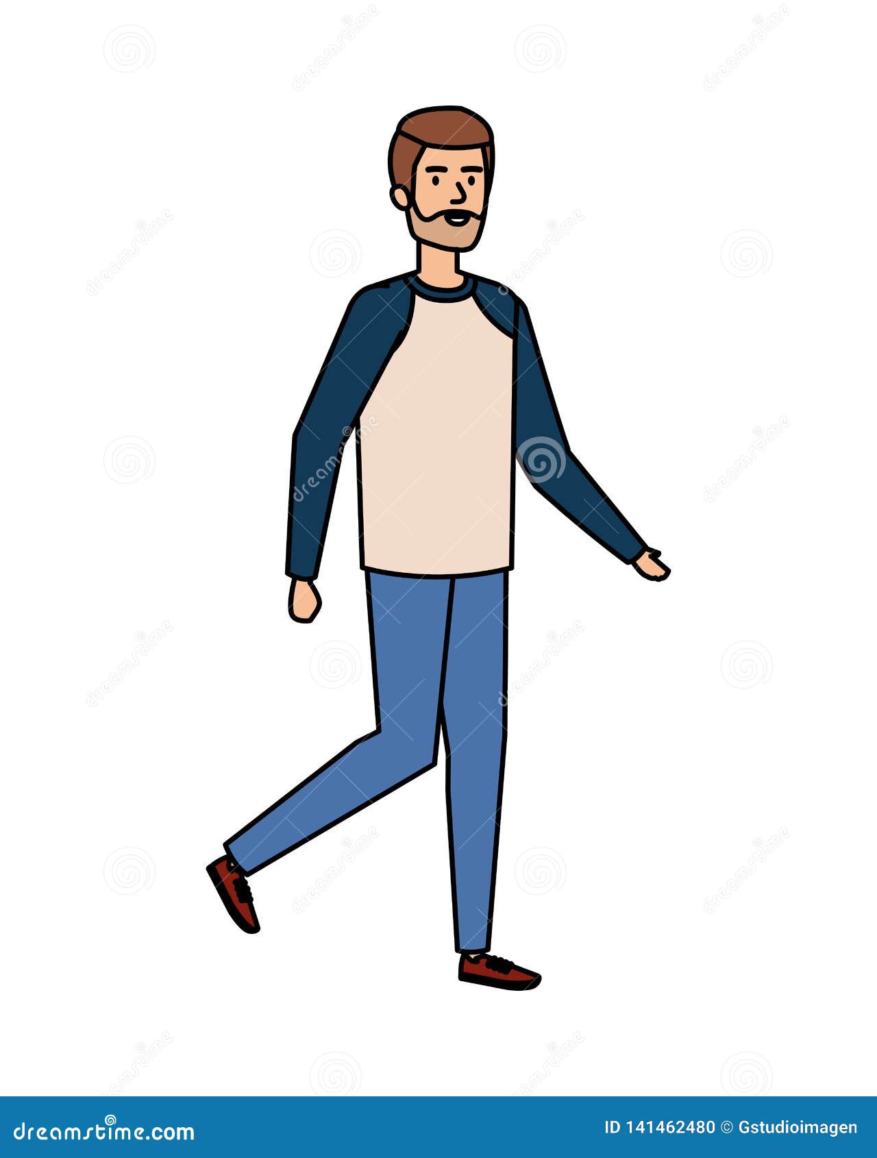 Young Man Walking Character Stock Vector - Illustration of graphic ...