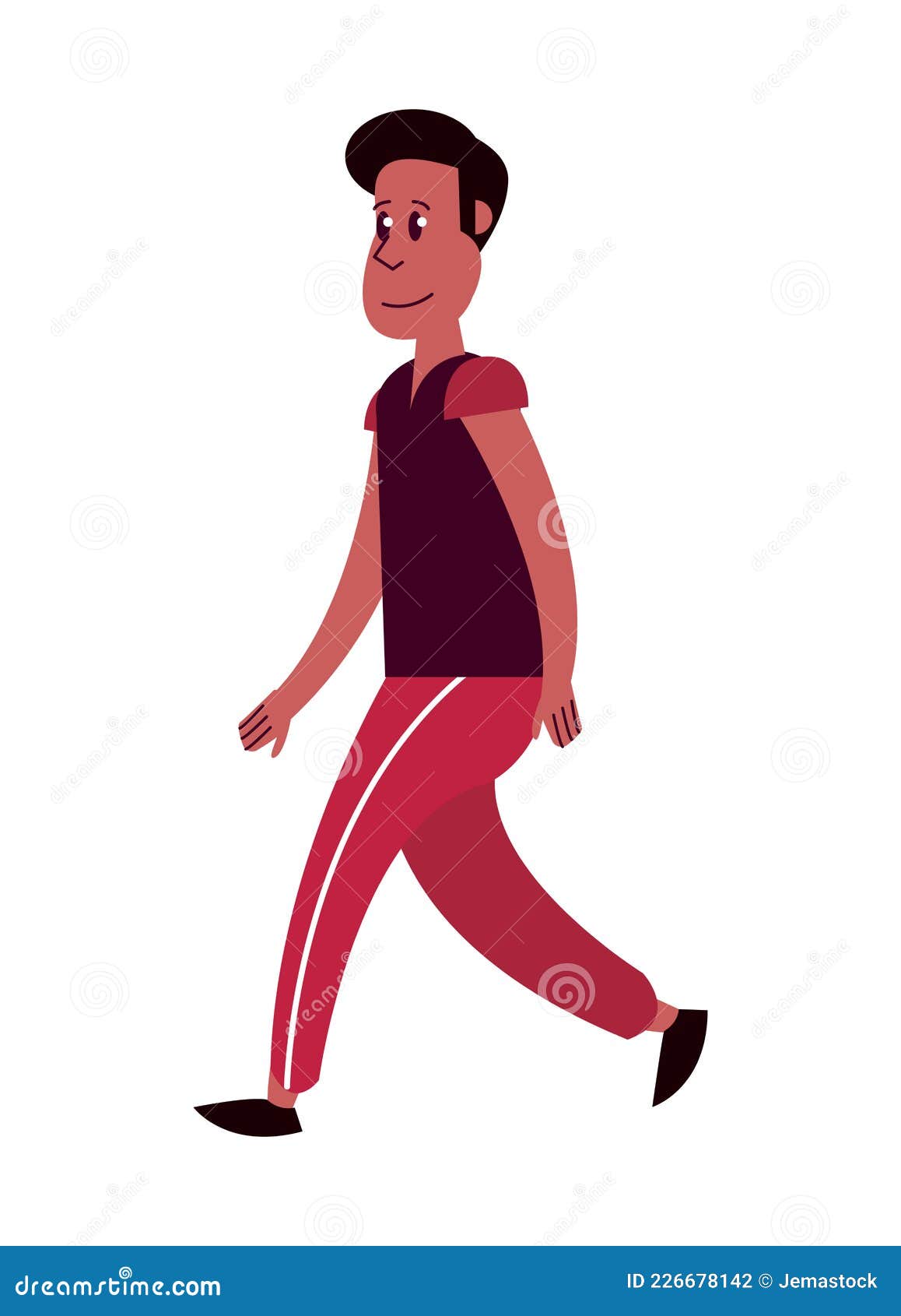 Young man walking stock illustration. Illustration of character - 226678142