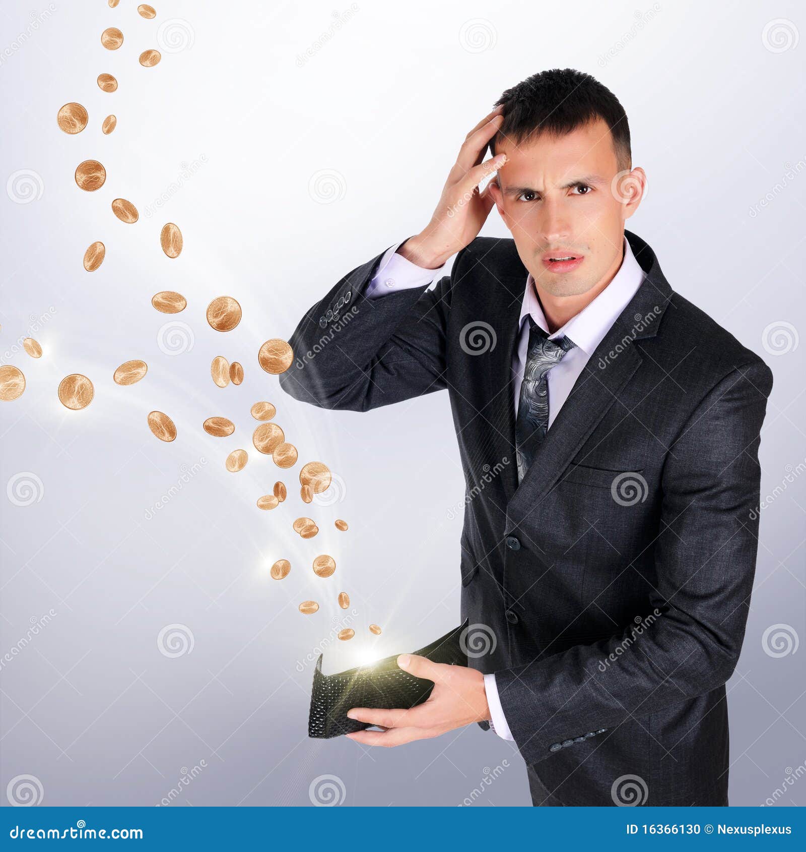 Young man with a wallet stock photo. Image of hand, male - 16366130