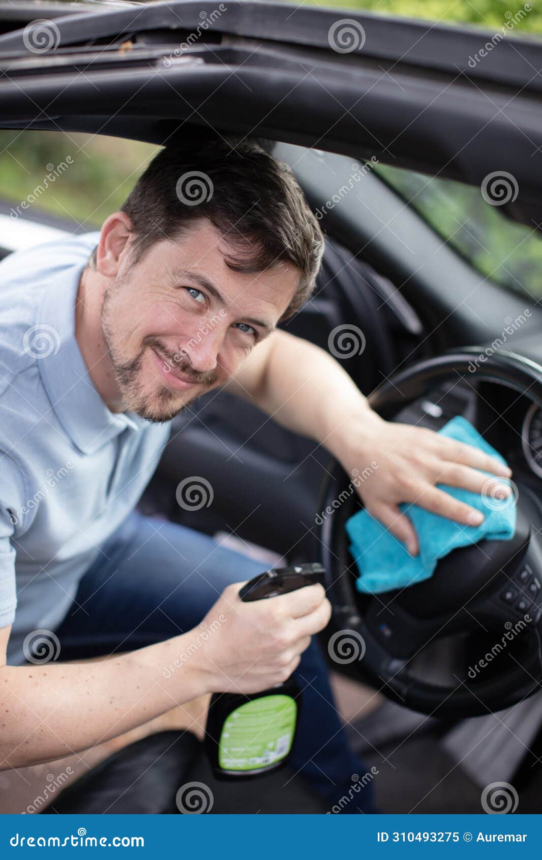 Young man washing car stock image. Image of gloves, woman - 310493275