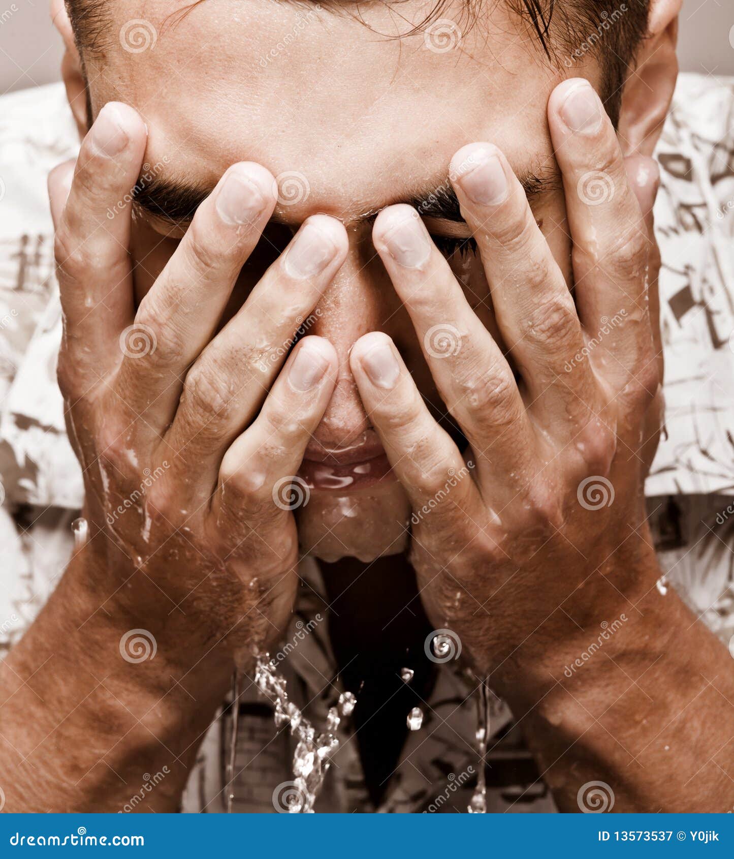 Young man washing his face stock image. Image of transparent - 13573537