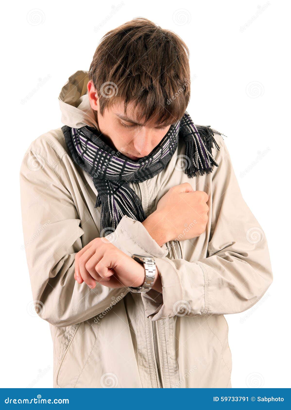 Young Man with the Watch stock image. Image of look, problem - 59733791