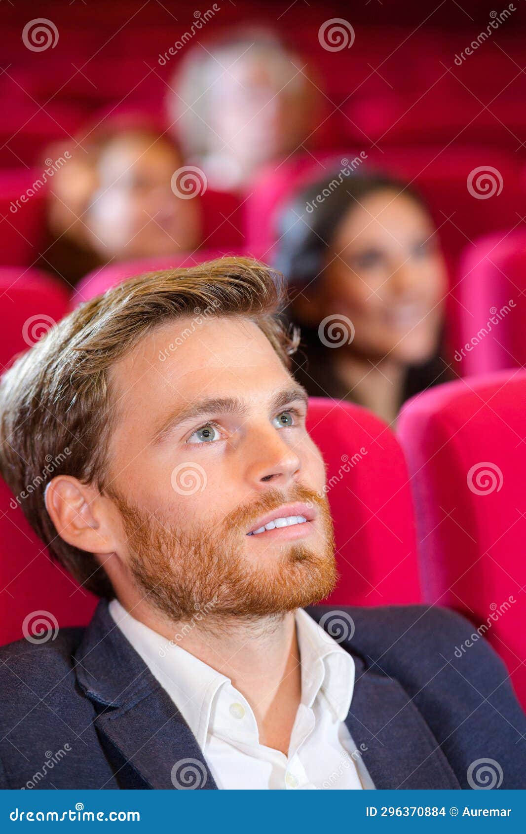 Young Man Watching Comedy in Cinema Hall Stock Photo - Image of ...