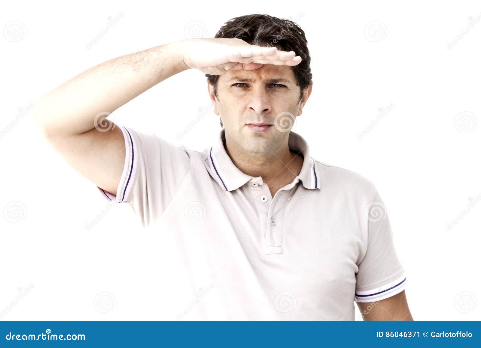 Young man watching far stock image. Image of distance - 86046371