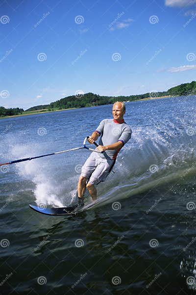 A young man water skiing stock photo. Image of water, caucasian - 6075928