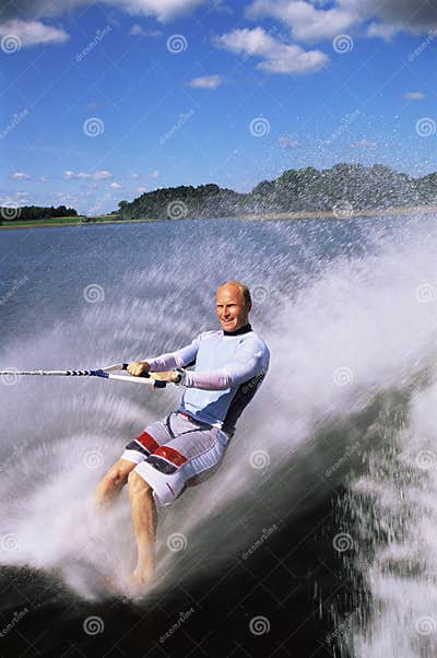 A young man water skiing stock image. Image of sport, watersport - 6077067