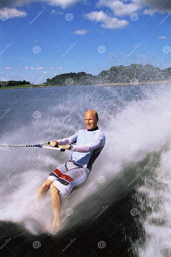 A young man water skiing stock image. Image of sport, watersport - 6077067