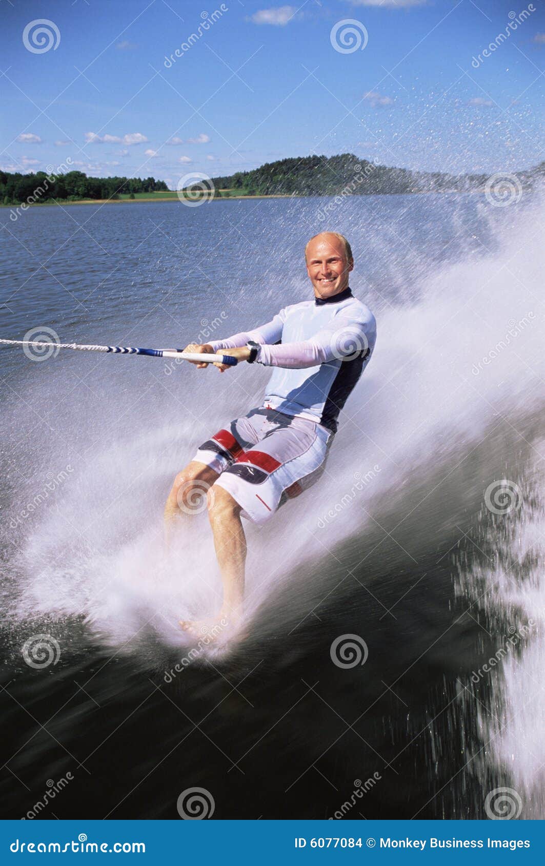 A young man water skiing stock photo. Image of person - 6077084