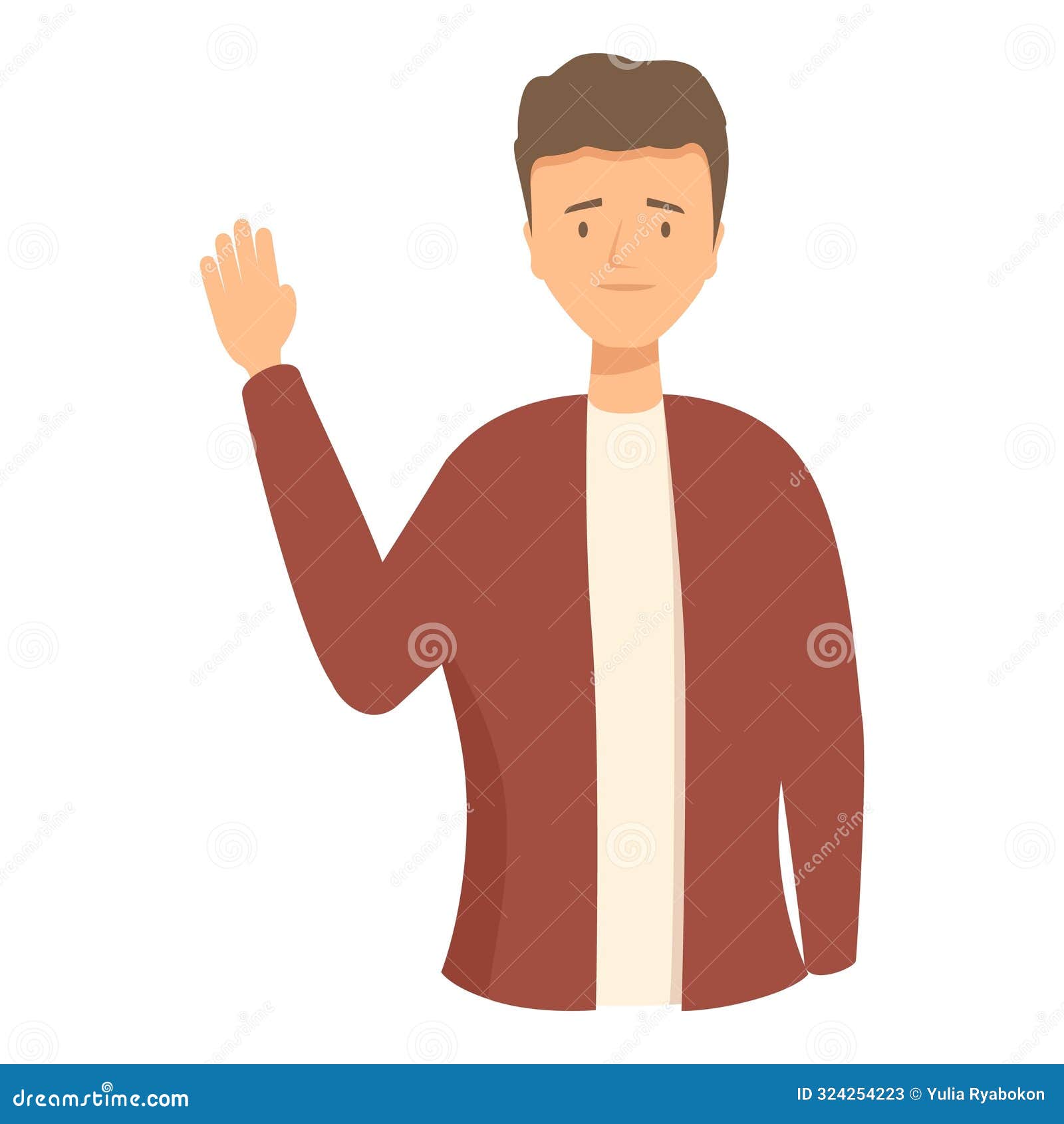Young Man Waving Hand Cartoon Character Illustration Stock Vector ... Young Man Waving Hand Cartoon Character Illustration Stock Vector ...