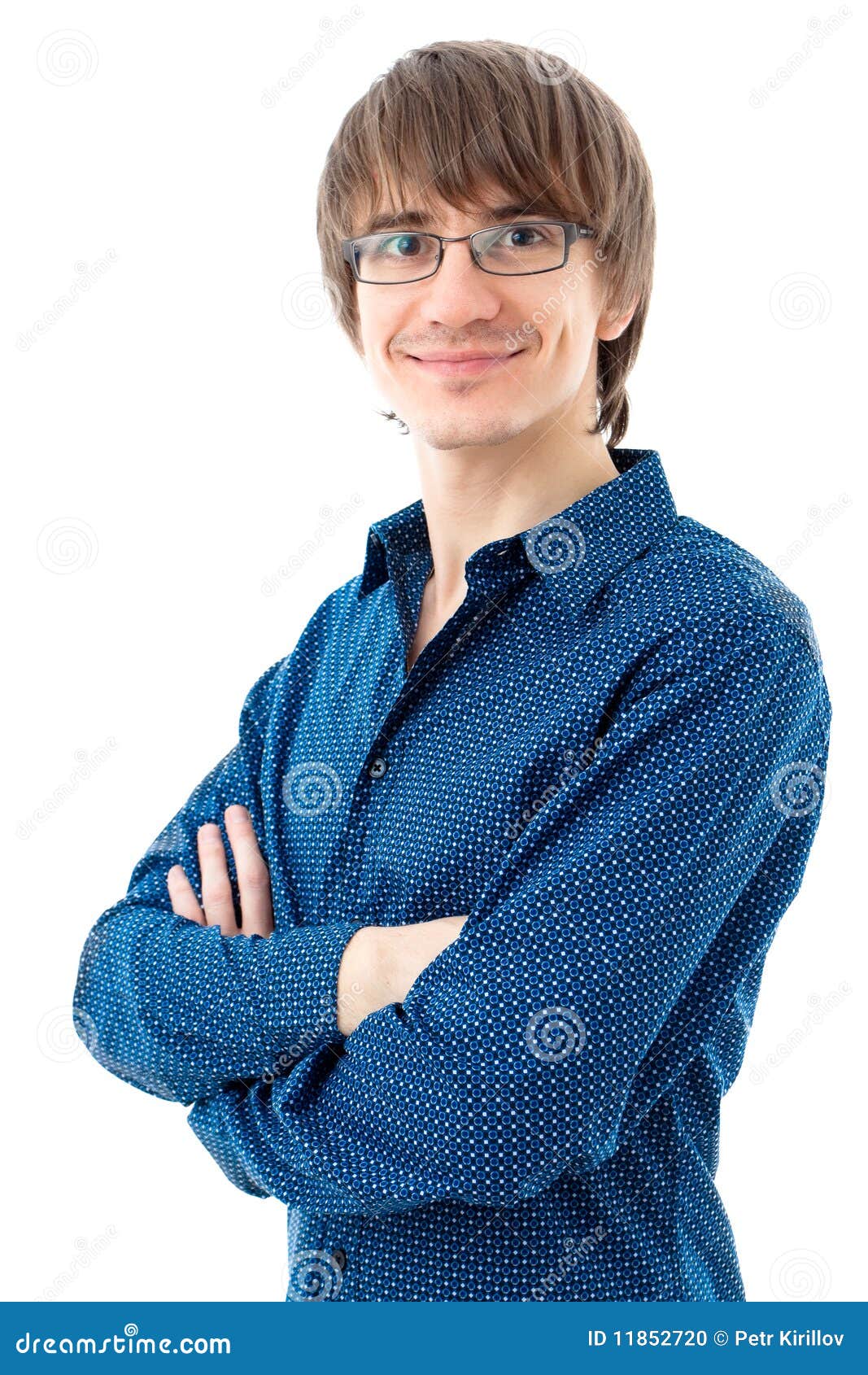 Young Man Wearing Blue Shirt Stock Photo - Image of fashion, lifestyle ...