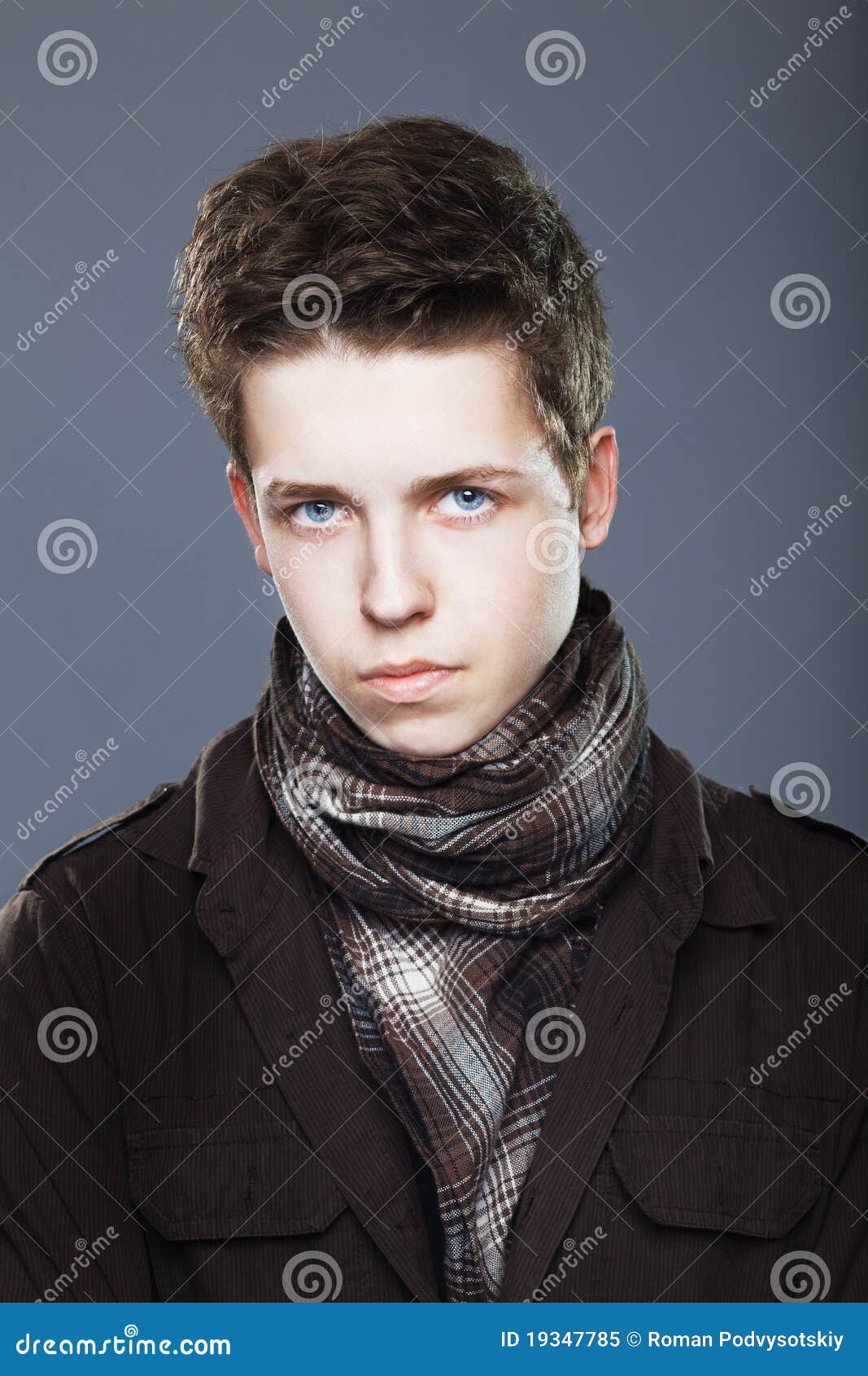 Young Man Wearing Elegant Shirt and Scarf Stock Image - Image of move ...
