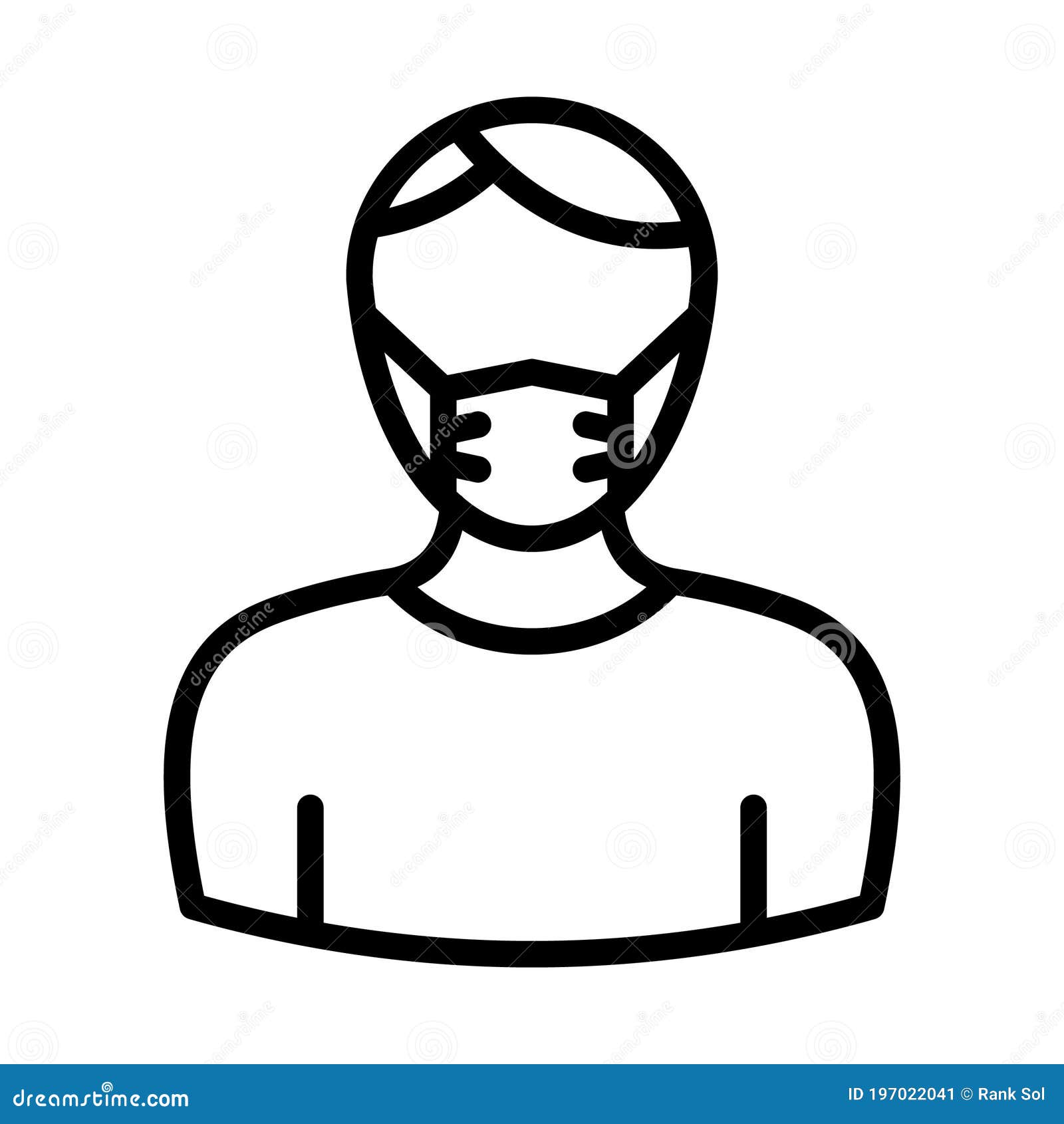 Young Man Wearing Mask Vector Icon Which Can Easily Modify or Edit ...