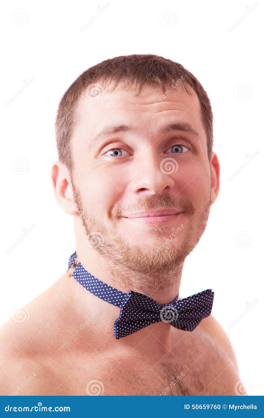 Young Man is Wearing Nothing but a Bow Tie Stock Photo - Image of ...