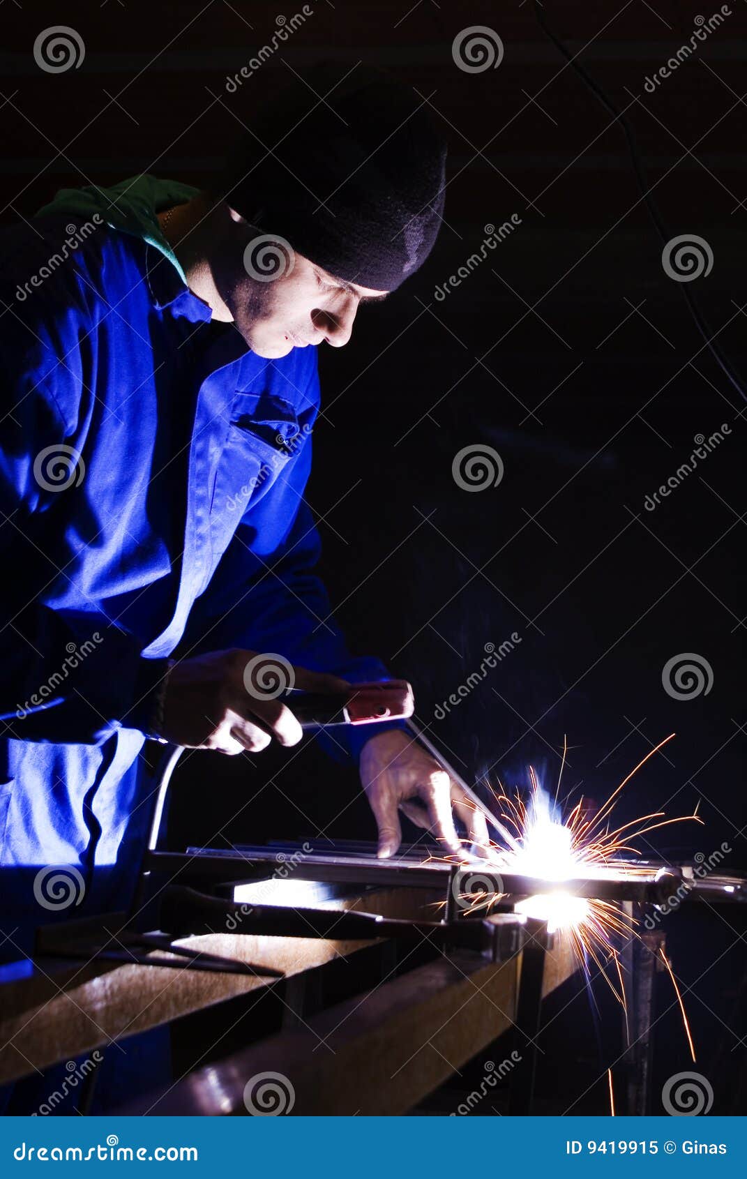 Young man welding stock image. Image of metal, profession - 9419915
