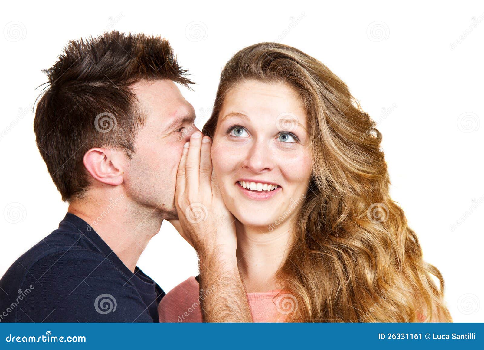 Young Man Whispering a Secret Stock Image - Image of gossip, isolated ...