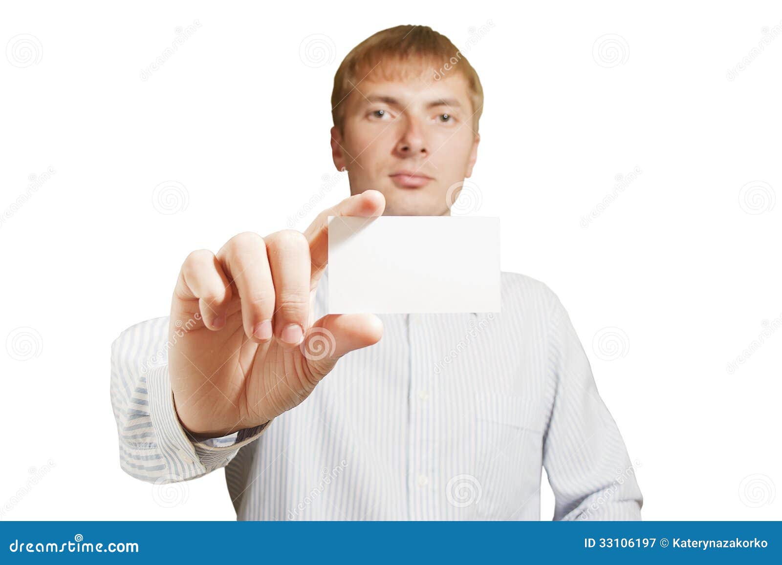 Young Man with a White Sign in His Hands Stock Image - Image of empty ...