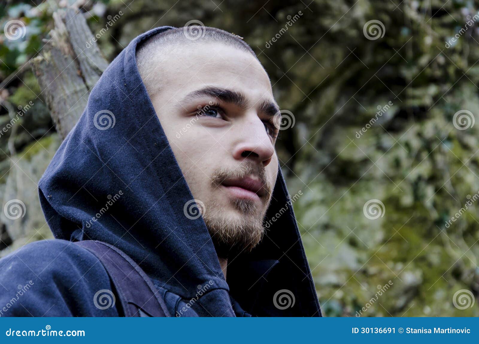 Young man with a hood stock image. Image of person, head - 30136691