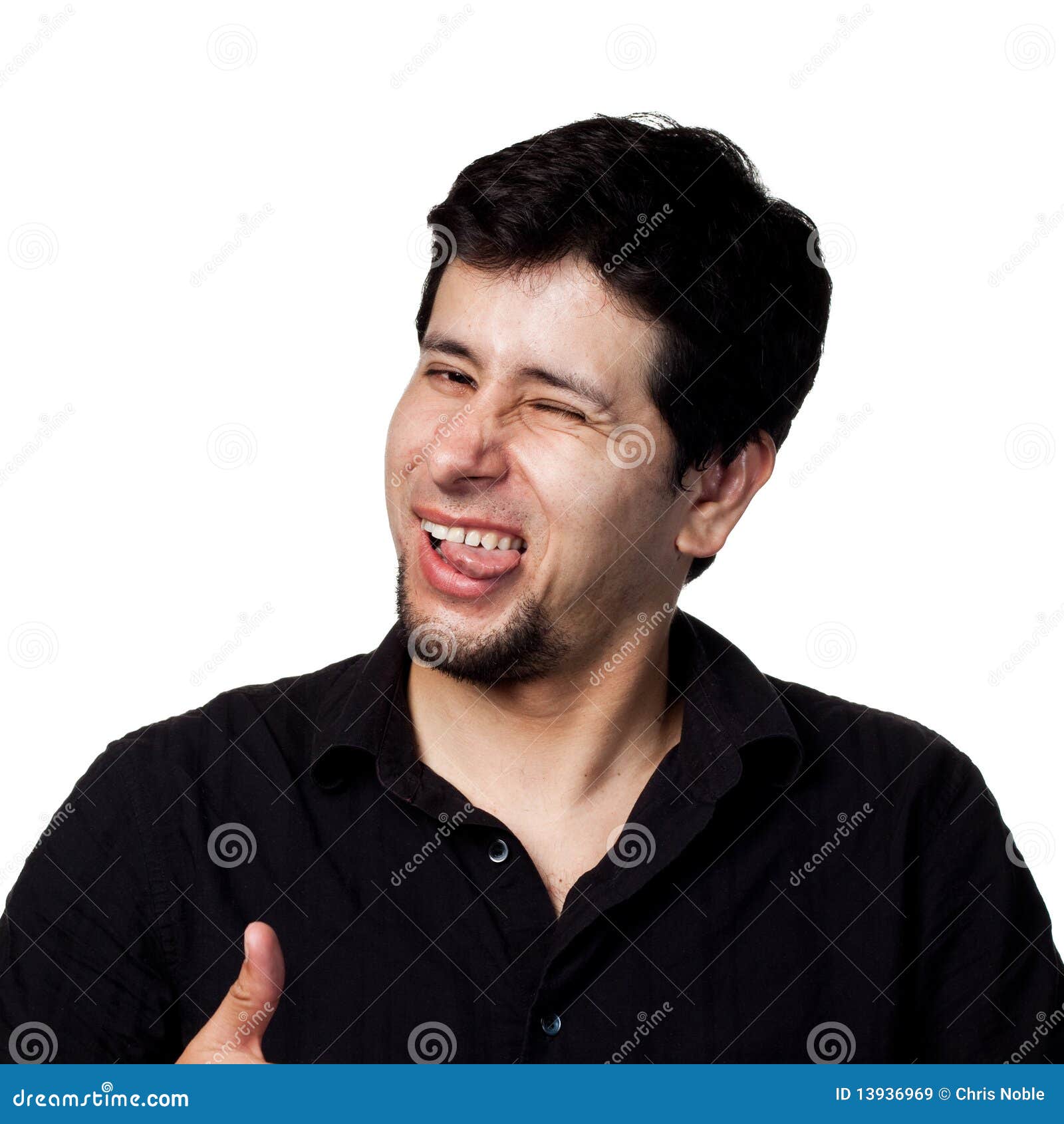 Young man winking stock image. Image of actor, head, expression - 13936969