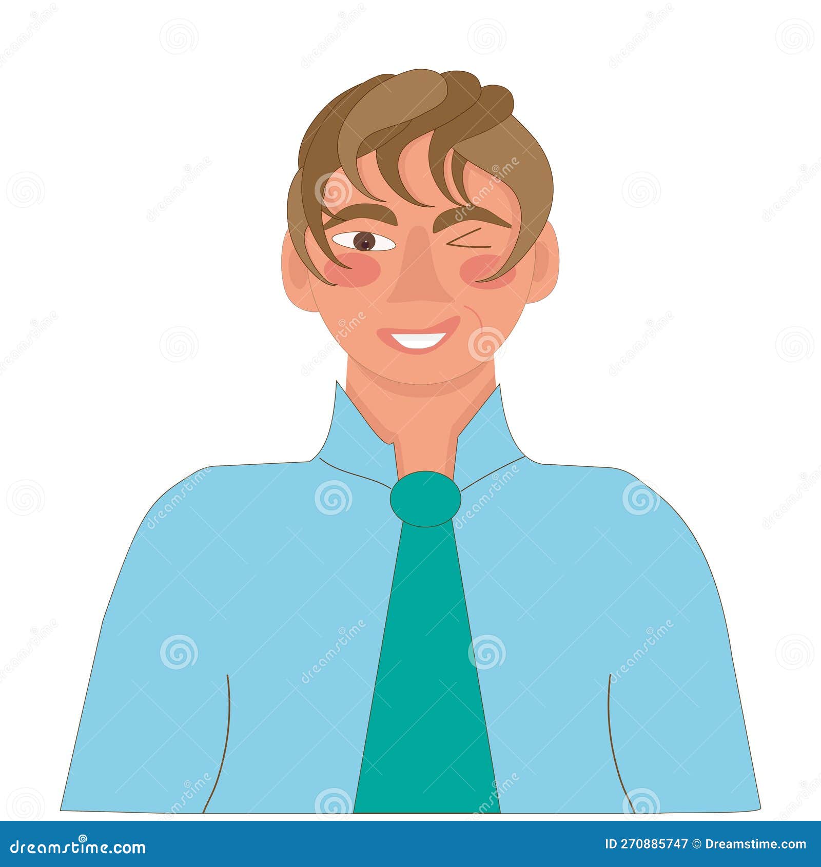 Young man winks stock vector. Illustration of emotion - 270885747