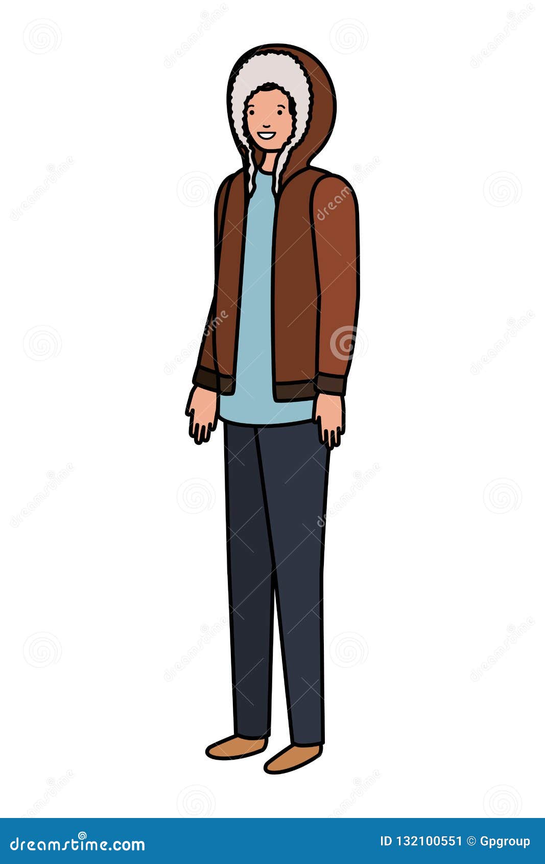 Young Man with Winter Clothes Avatar Character Stock Vector ...