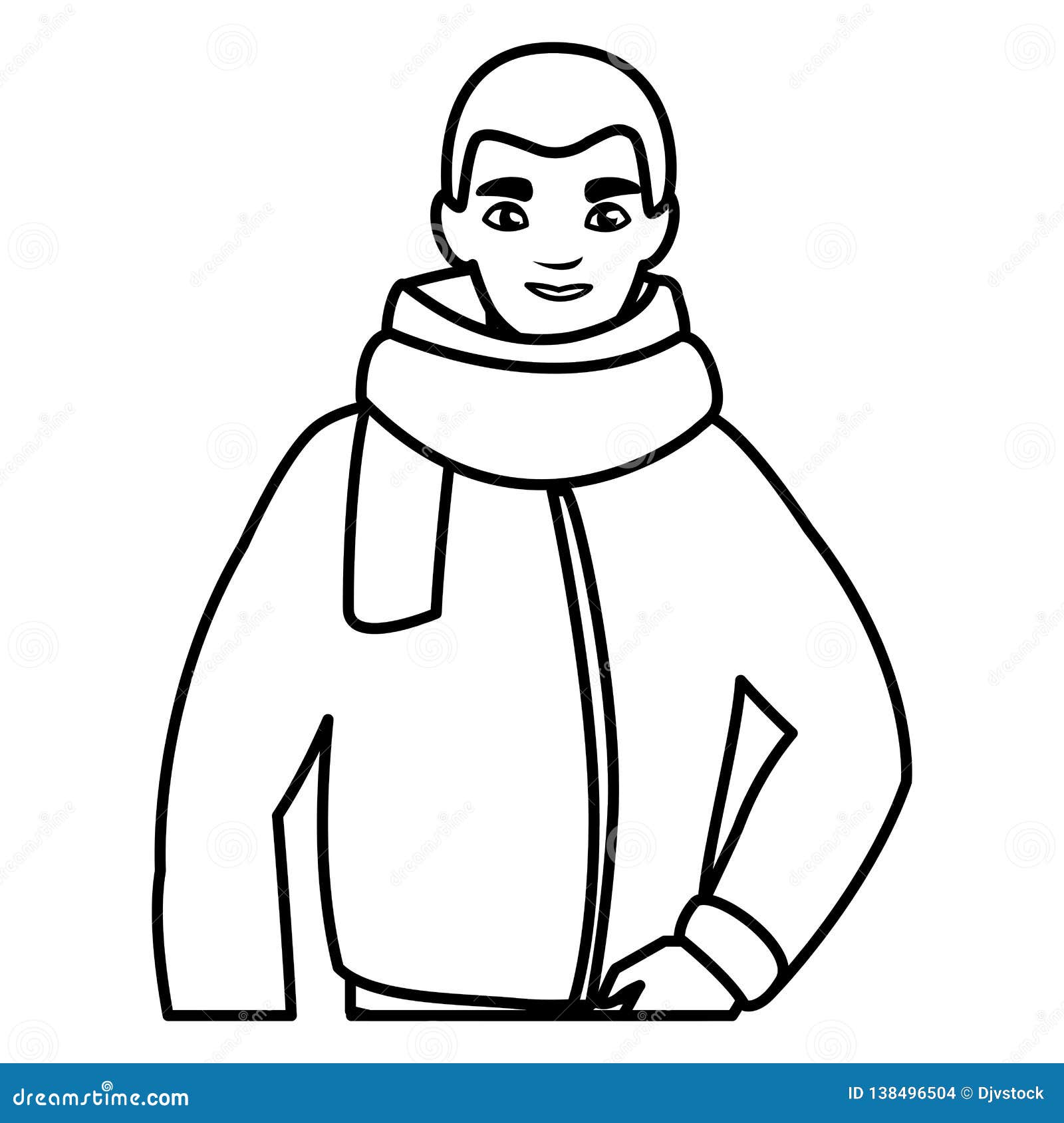 Young Man with Winter Clothes Stock Vector - Illustration of beautiful ...