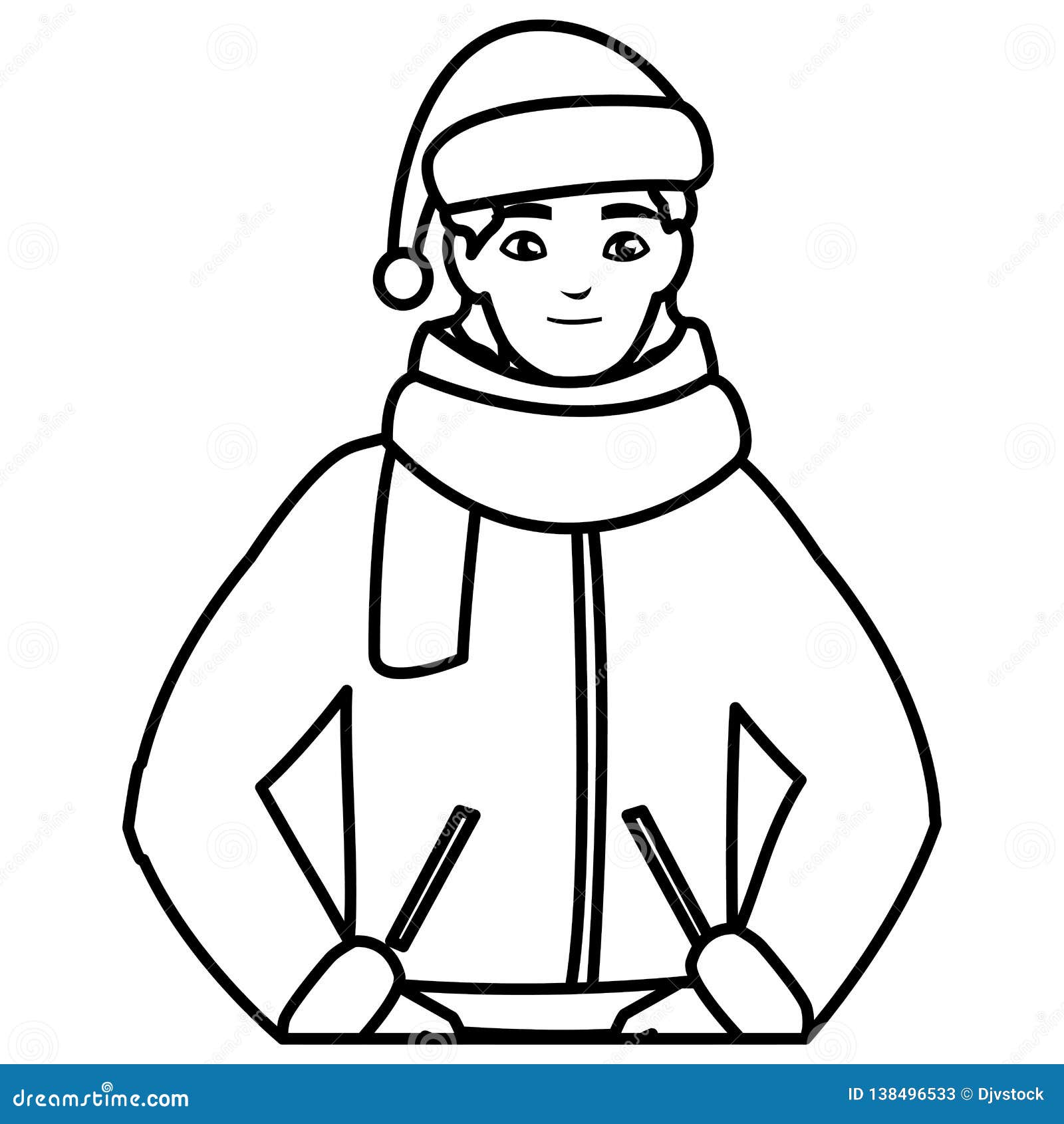 Young Man with Winter Clothes Stock Vector - Illustration of clothes ...