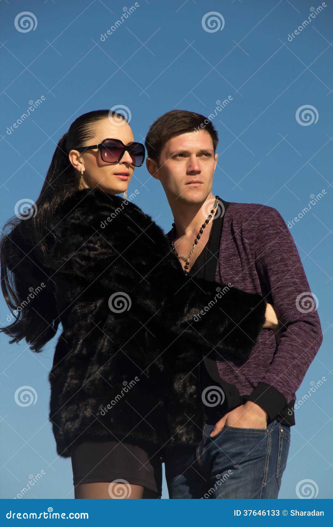 Young man and woman stock image. Image of couple, elegance - 37646133