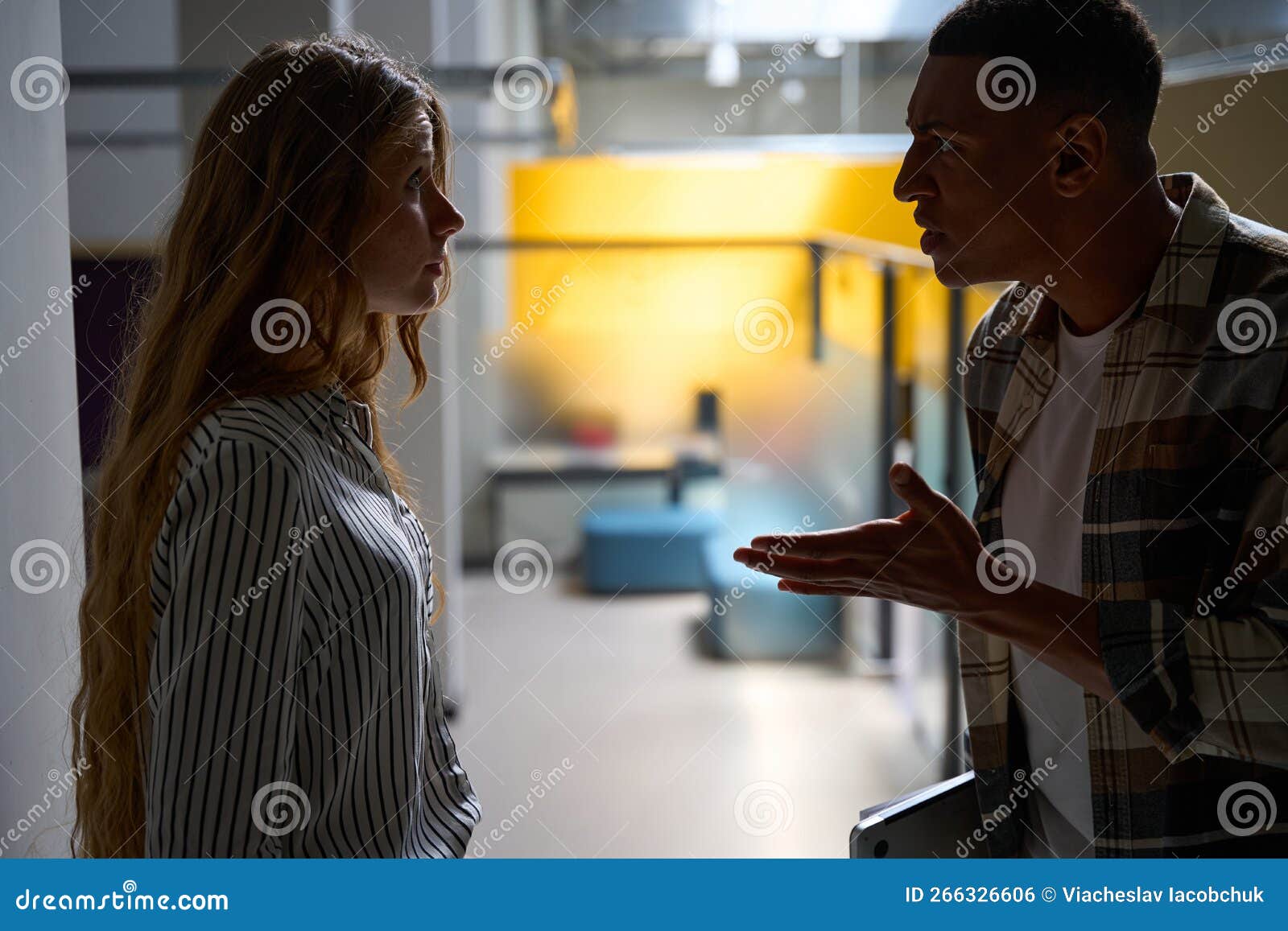 Young Man and Woman Arguing in the Office Stock Photo - Image of ...