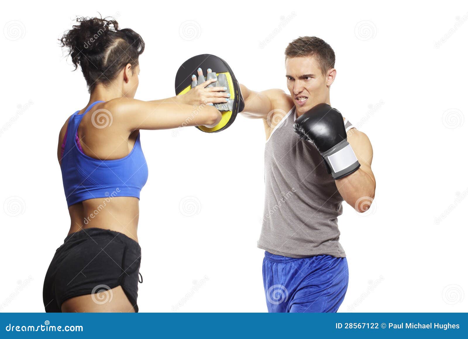Boxing Sparring. Two Boxers Fighting In Boxing Gloves Stock Photography ...