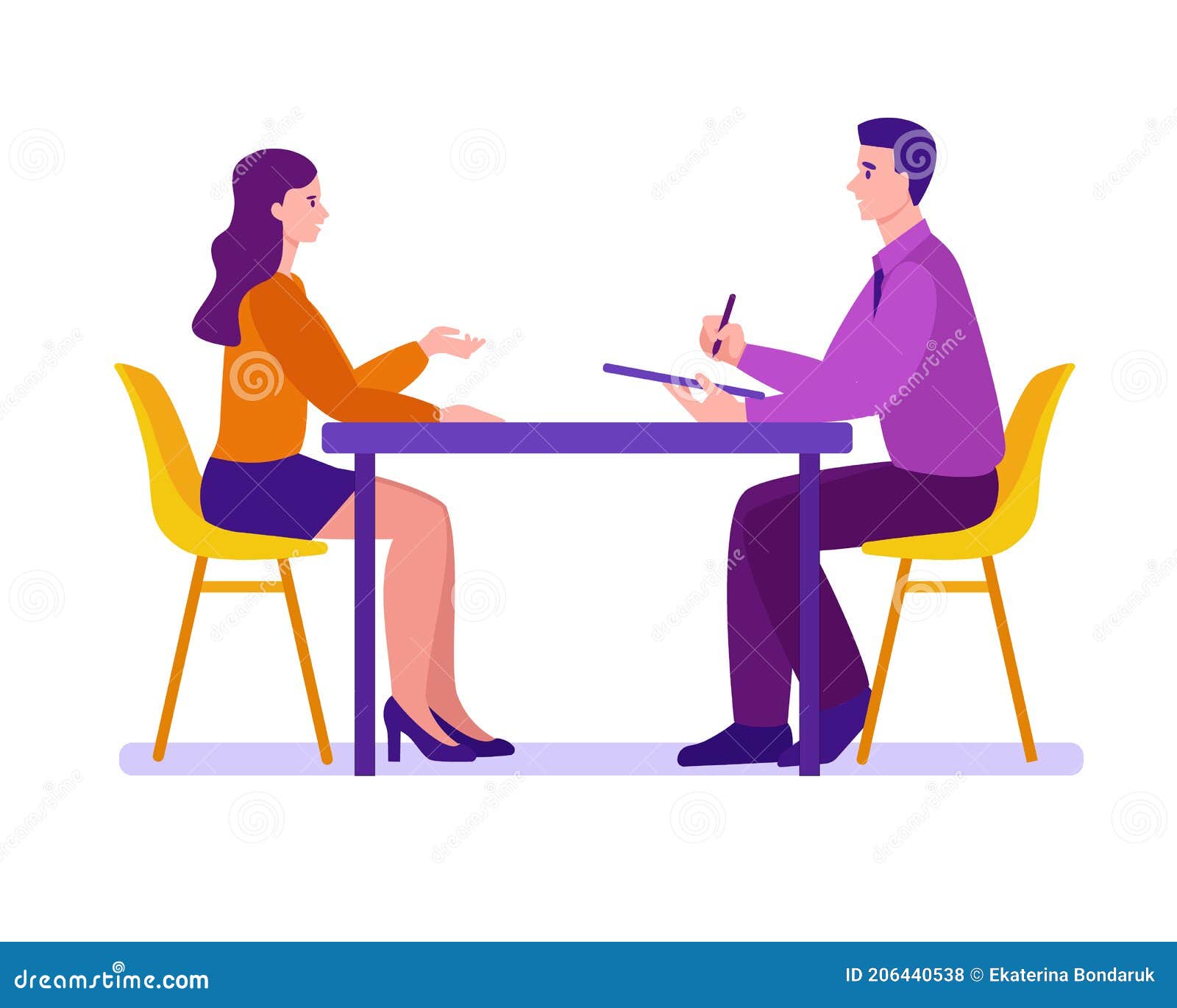 Young Man and Woman are Interviewed at the Table. Employment Process ...